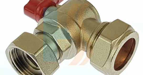Heatline D002160280-1 Heating Flow Isolation Valve Red Handle 22mm x 3/ ...